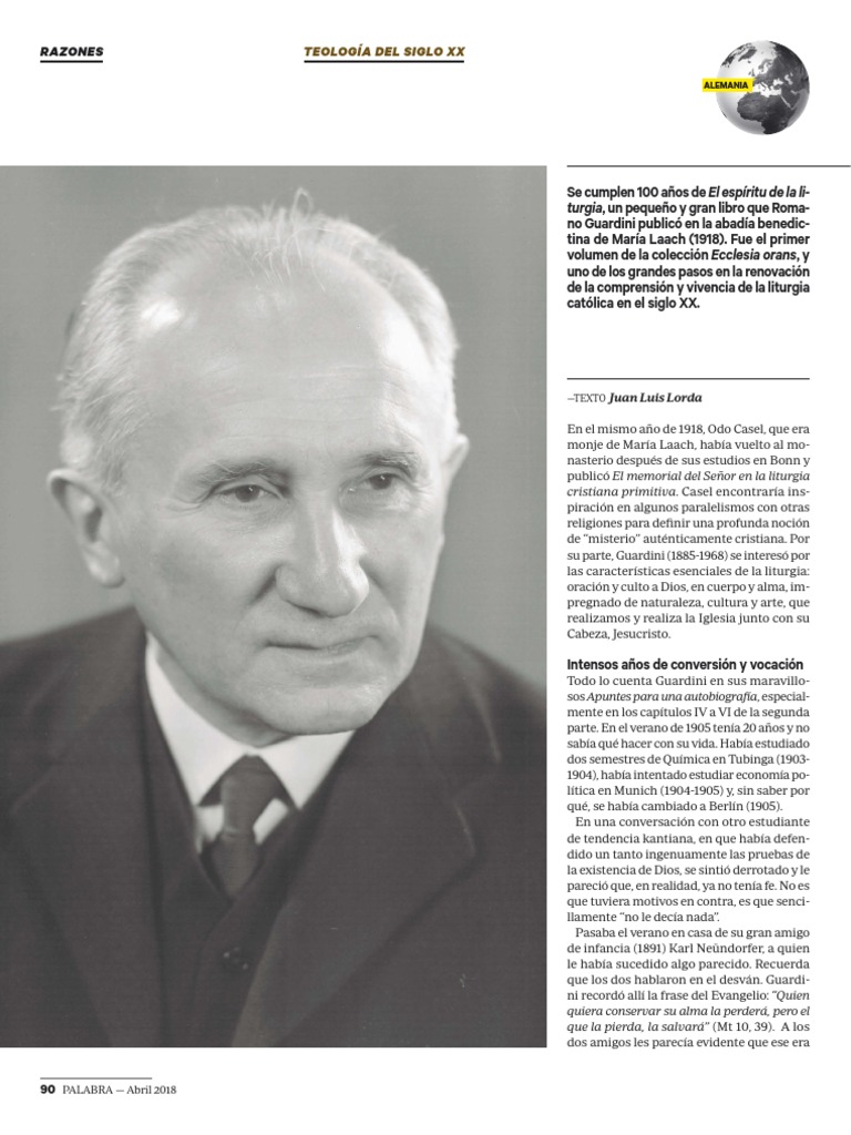 Romano Guardini y El Espiritu de La Litu | PDF | Oración | Iglesia Católica Romano Guardini y El Espiritu de La Litu | PDF | Oración | Iglesia Católica