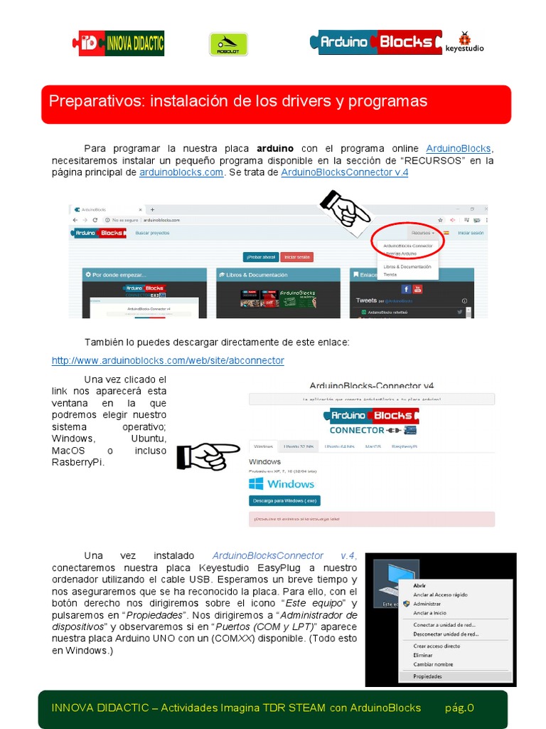 Uso Arduinoblocks | PDF | Arduino | Ventana (informática)