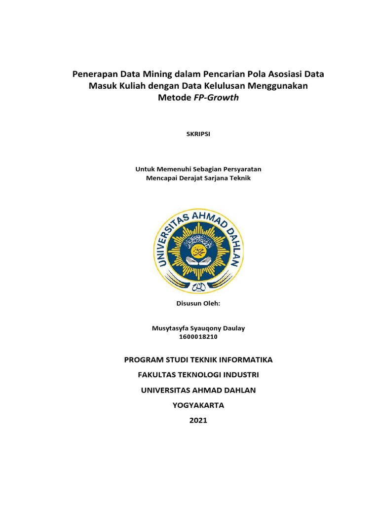 MENERAPKAN DATA MINING DALAM MENCARI POLA ASOSIASI DATA MASUK KULIAH ...