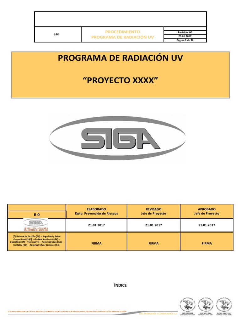 Programa Radiación Uv Proyecto | PDF | Ultravioleta | Dom