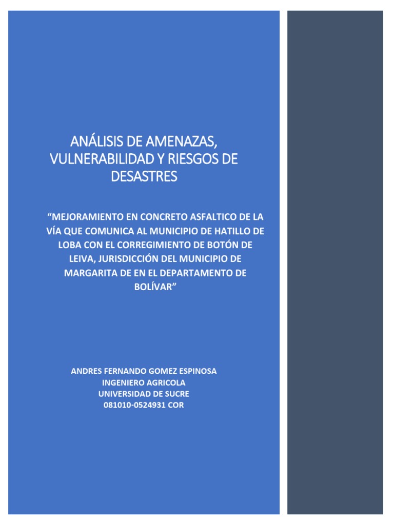 Analisis de Amenaza y Riesgo de Desastre | PDF | Riesgo | Inundar