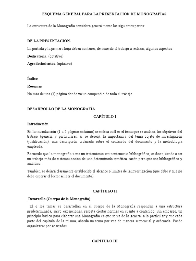 Esquema para Monografías | PDF | Bibliografía