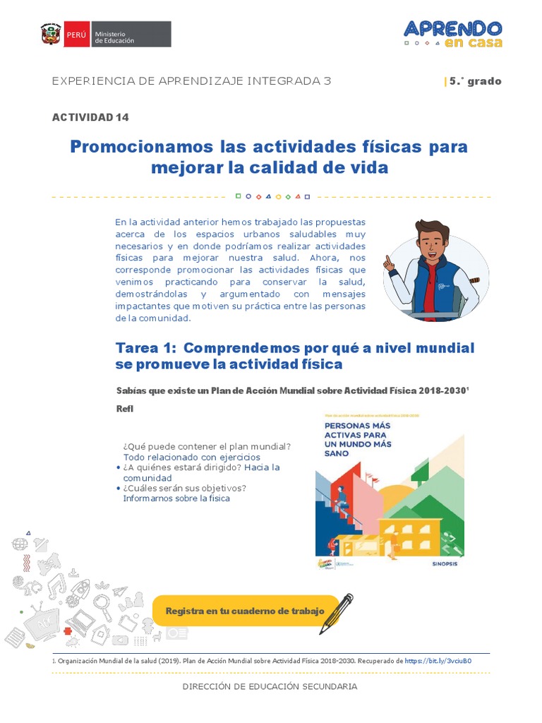 ACTIVIDAD 13 -secundaria-5° E--Act 14 JACOBO CRUZADO ANGEL | PDF | Aprendizaje | Estilo de vida ...