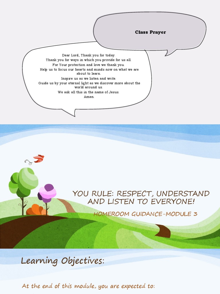 HGP Module 3 You Rule Respect Understand and Listen To Everyone | PDF ...