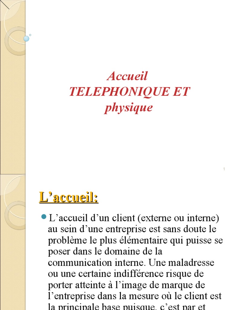 Accueil Telephonique Et Physique | PDF | la communication | Colère