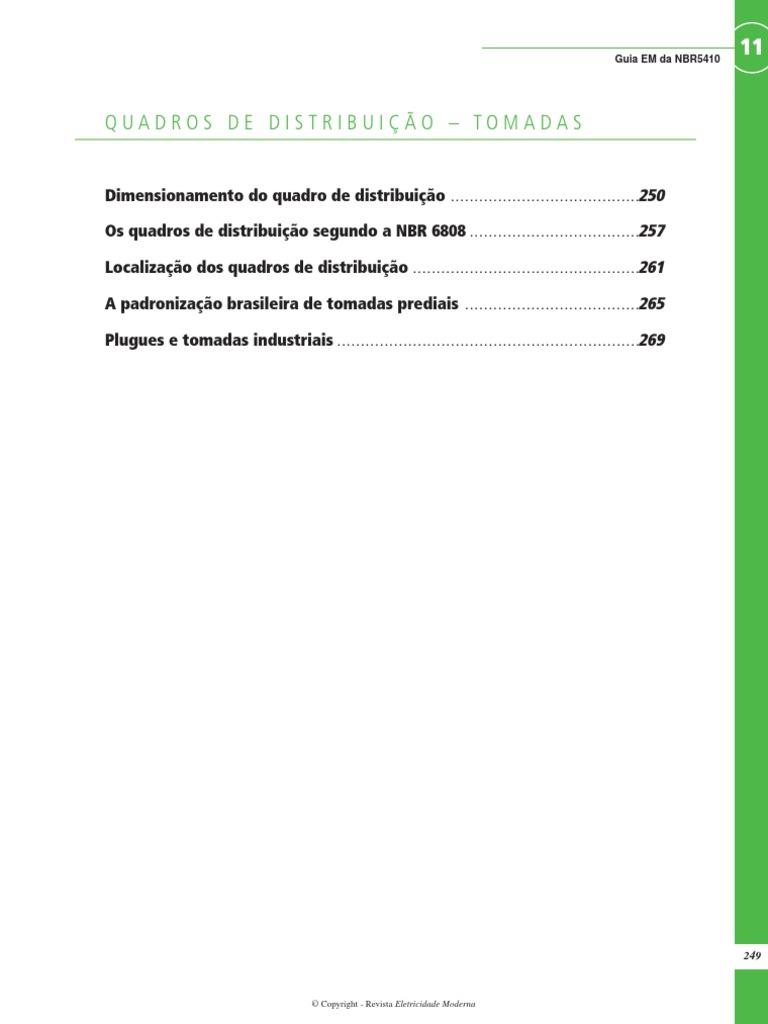 NBR 05410-11 - Quadros e Tomadas | PDF