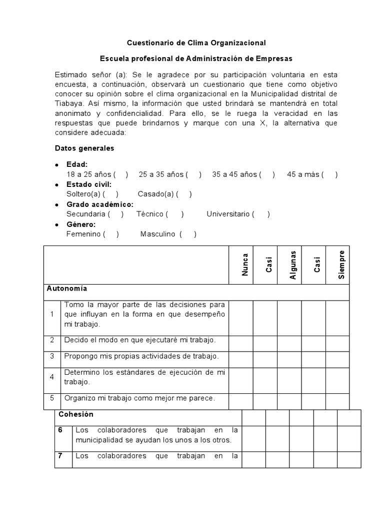 Cuestionario | PDF | Cuestionario