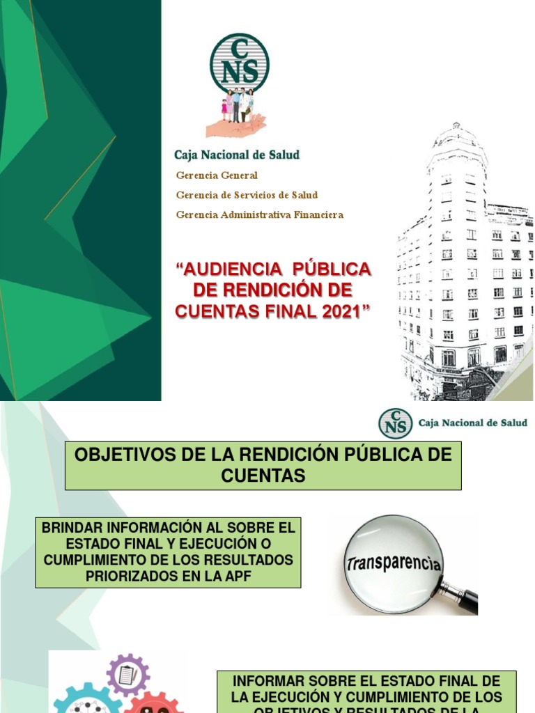 Rendicion de Cuentas CNS 2021 Final | PDF | Ciencias de la Salud | Medicina