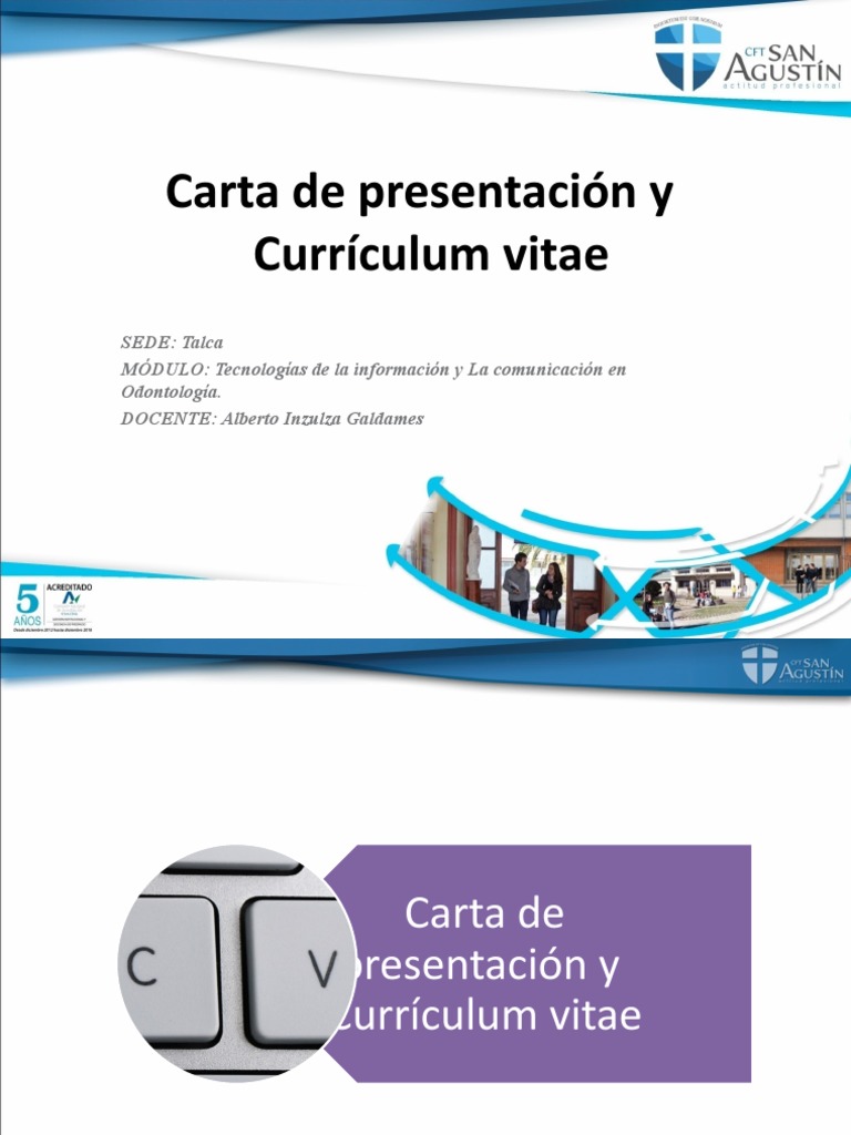 Clase 3 Carta de Presentación y Currículum Vitae CFT SAN AGUSTIN | PDF | Plan de estudios