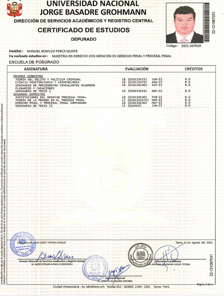 Certificado de Estudios | PDF