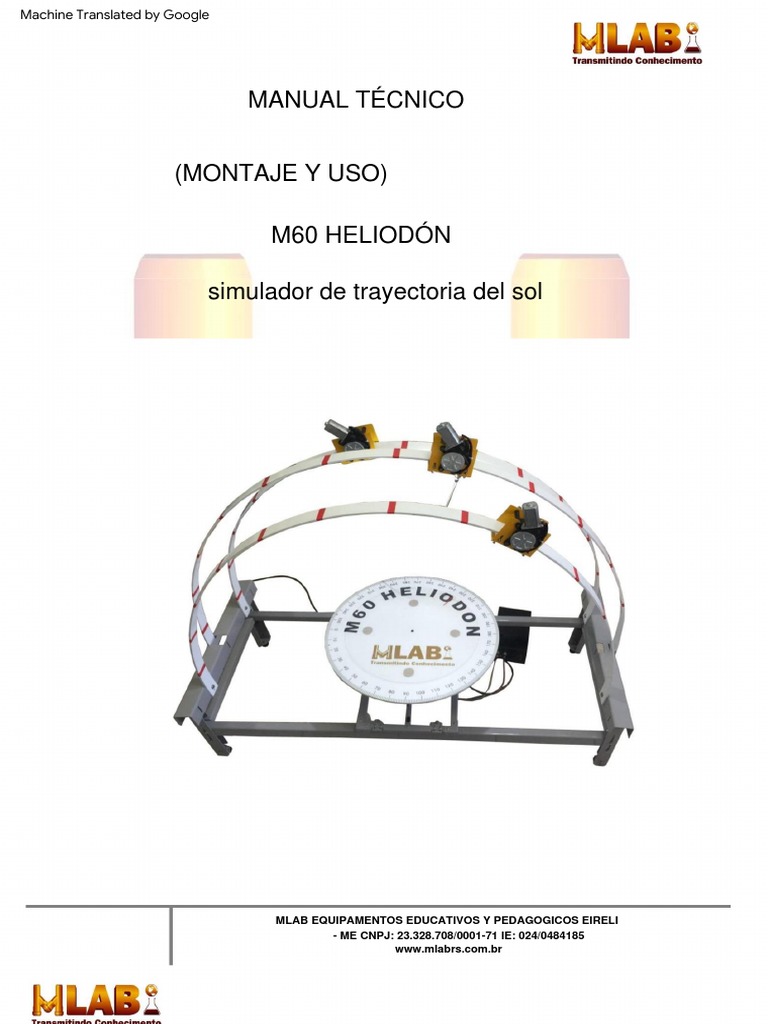 Manual Técnico del Heliodón M60 | PDF | Tierra