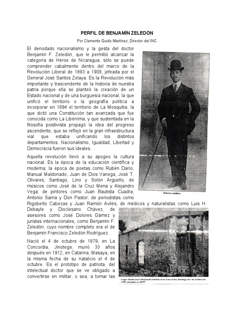 Perfil de Benjamín Zeledón | PDF | Nicaragua