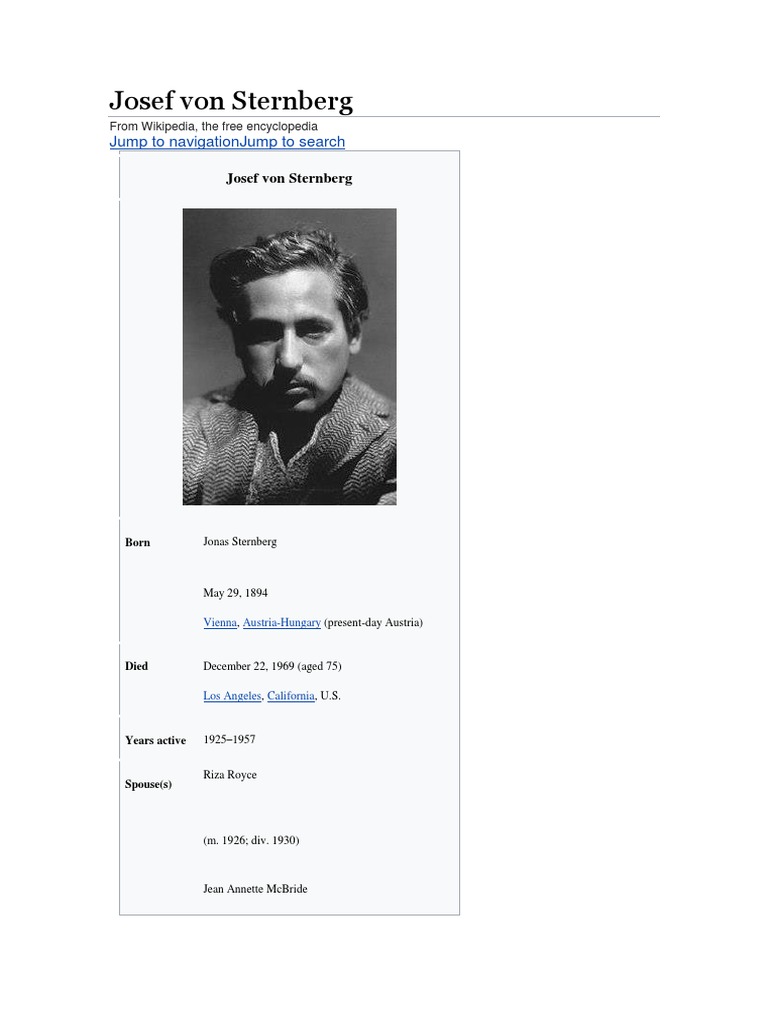 Josef Von Sternberg | PDF