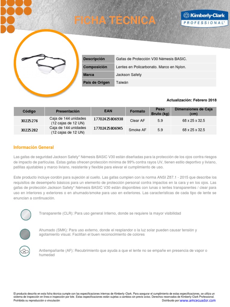 NewFormat Lentes Nemesis V30 Clara Antiempanante Basic | PDF | Lentes ...