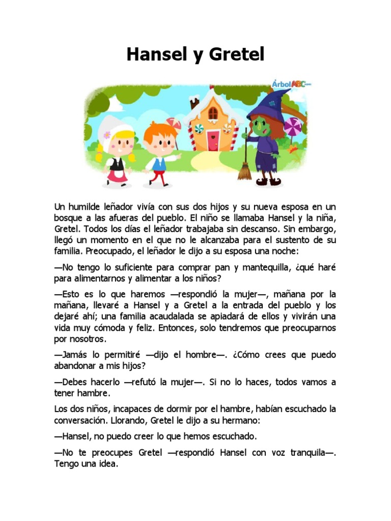 Cuento de Hansel y Gretel resumido | PDF | Blanco como la nieve ...