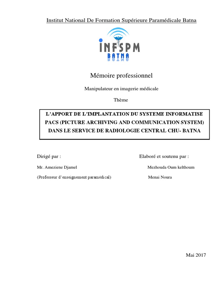 73 - L'apport de L'implantation Du Systeme Informatise Pacs (Picture ...