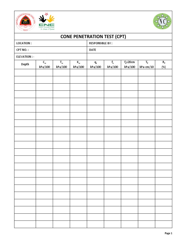 Cpt-Sondir Form | PDF