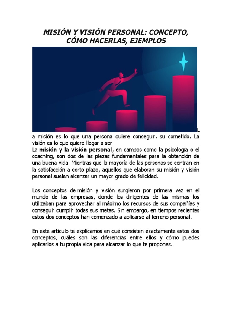 Cómo descubrir tu misión y visión personal: conceptos, herramientas y ...