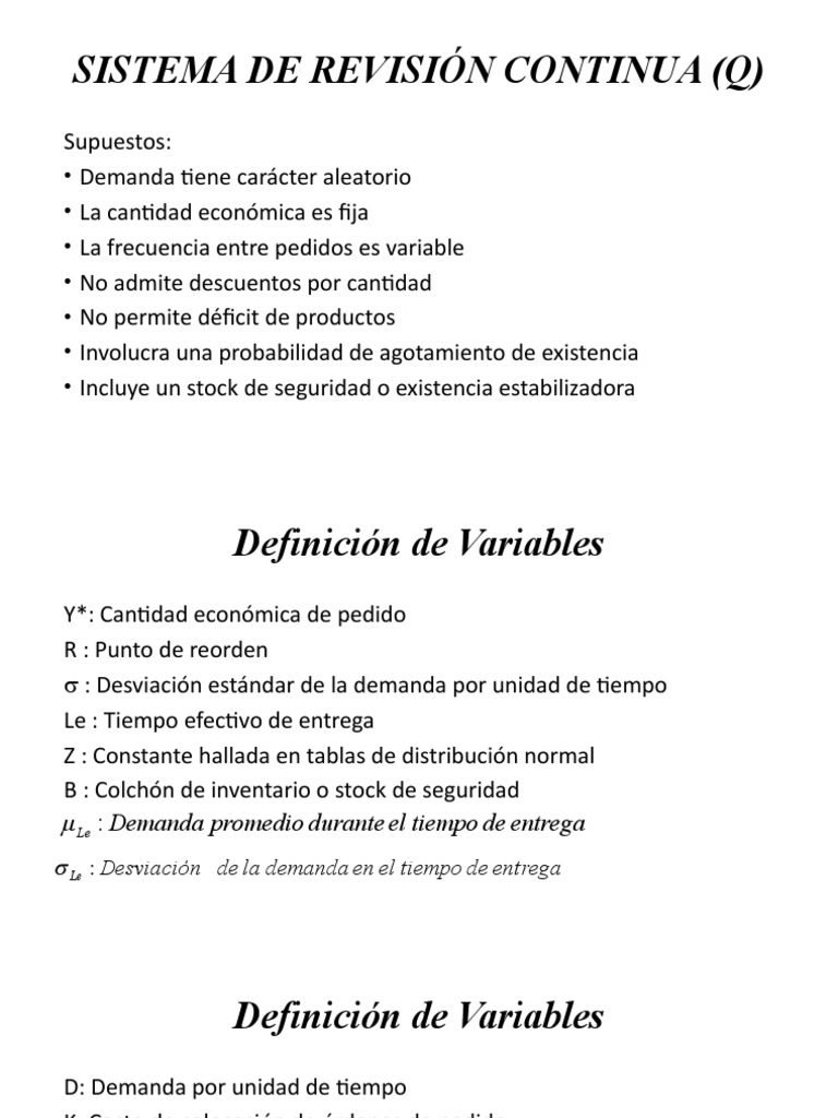 SISTEMA DE REVISIÓN CONTINUA (Q) y SISTEMA DE REVISION PERIODICA (P ... SISTEMA DE REVISIÓN CONTINUA (Q) y SISTEMA DE REVISION PERIODICA (P ...
