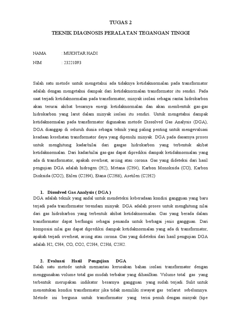 Dissolved Gas Analysis (DGA) | PDF