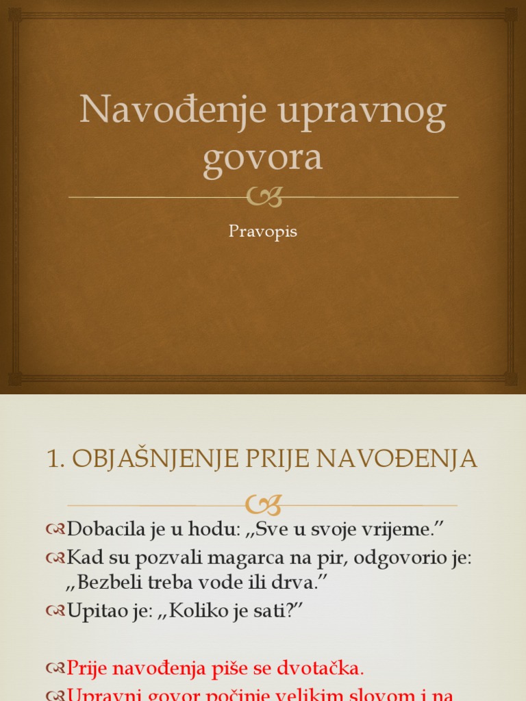 Pravopis - Upravni Govor | PDF