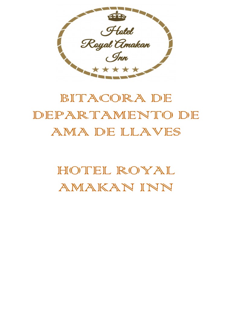 Bitacora de Departamento de Ama de Llaves | PDF