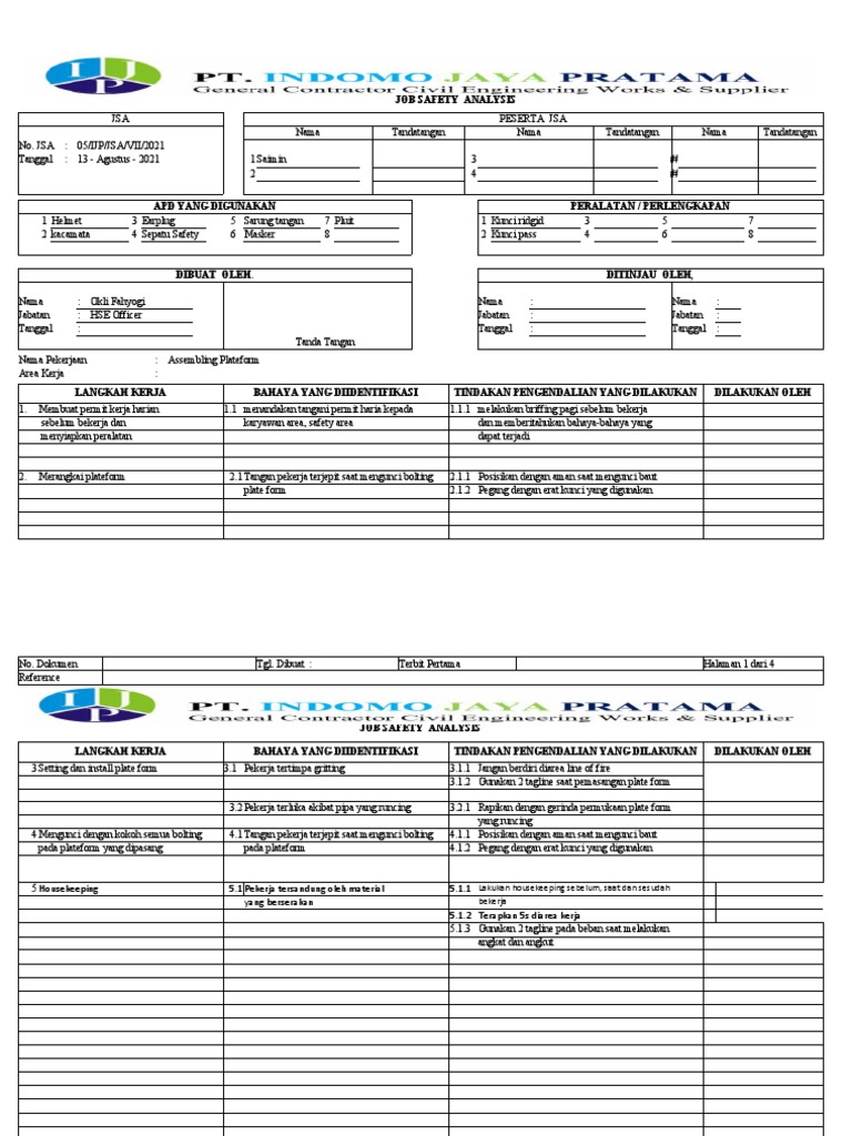 JSA 5 Assembling Plateform | PDF