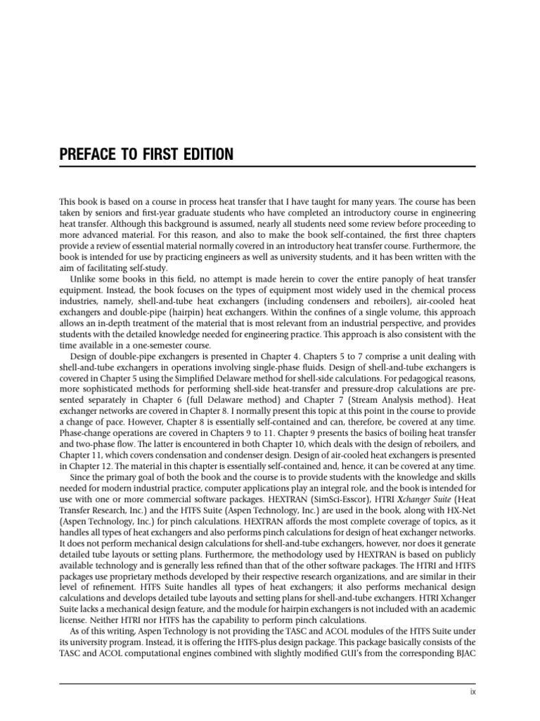 Preface To First Edition 2014 Process Heat Transfer | PDF | Heat Exchanger | Heat Transfer