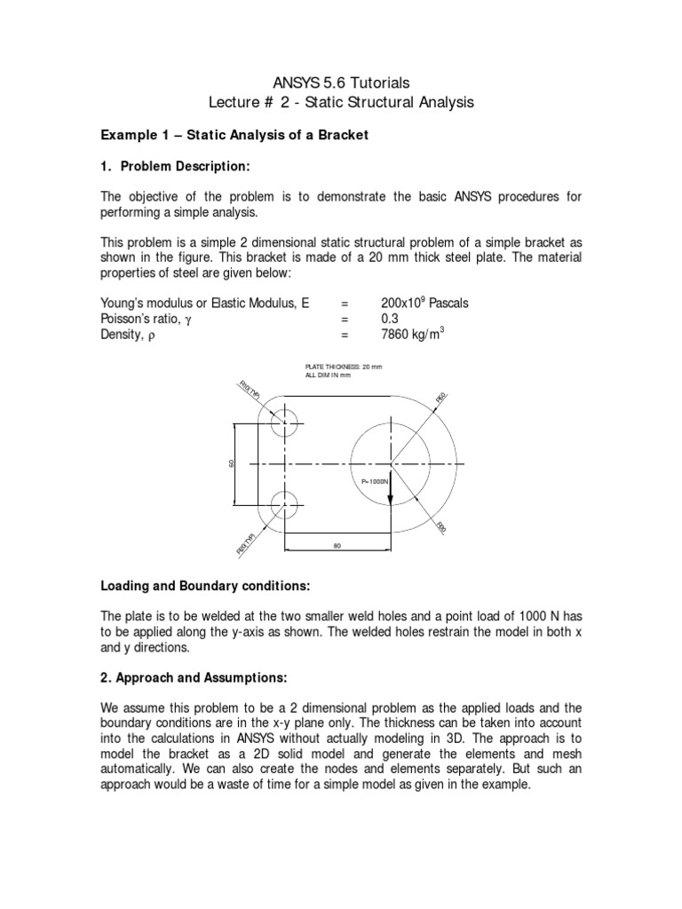 ANSYS 5 6 Tutorials Lecture 2 Static STR | Download Free PDF | Young's ... ANSYS 5 6 Tutorials Lecture 2 Static STR | Download Free PDF | Young's ...
