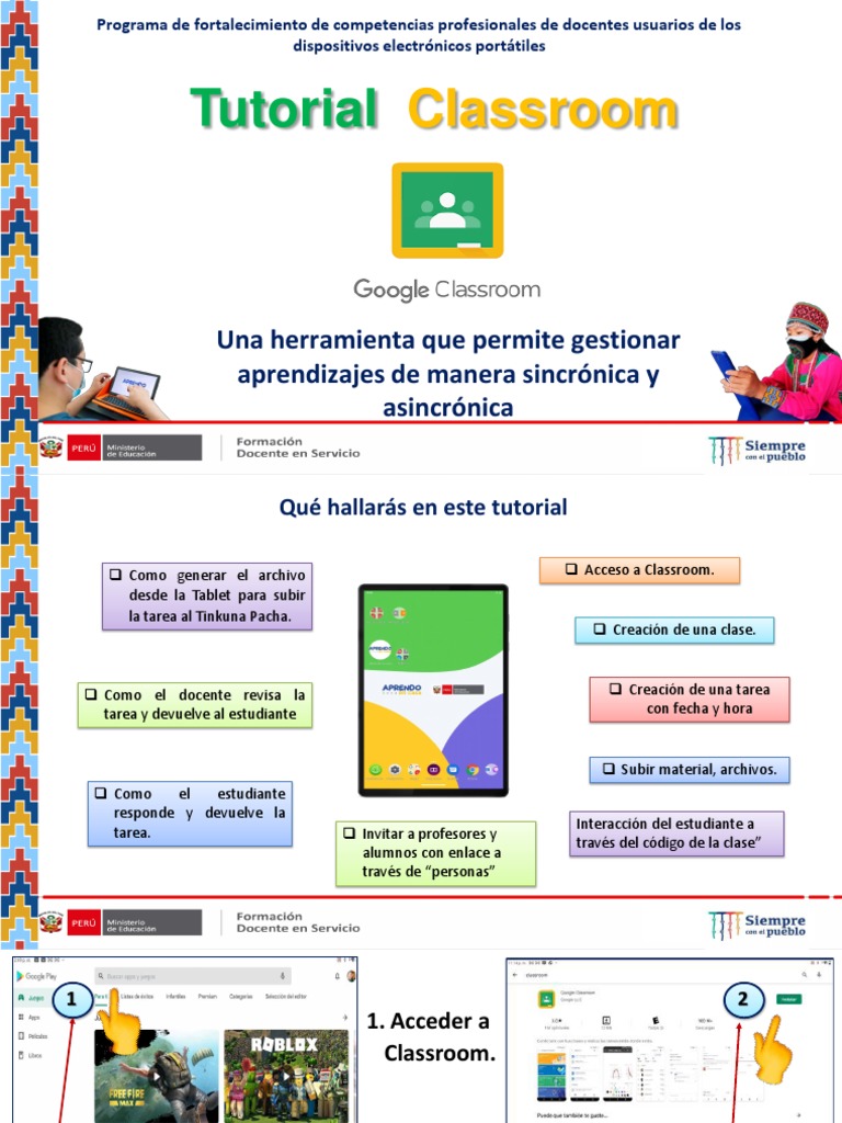 Tutorial Google Classroom Desde La Tablet Ok | Descargar gratis PDF | Informática | Desarrollo ...