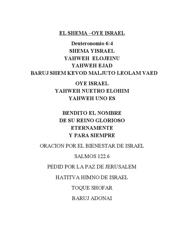 22-EL SHEMA(Escucha Israel) | PDF