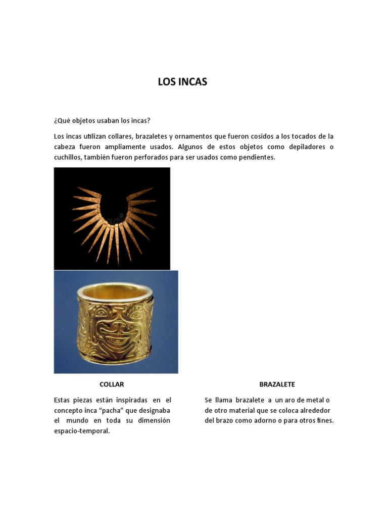 Objetos y herramientas de los incas | PDF | Ciencias sociales
