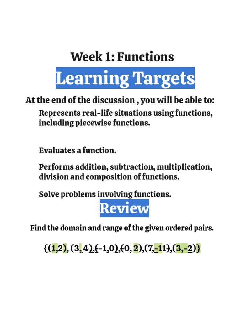 GenMath Week-1 Functions | PDF | Function (Mathematics) | Mathematics GenMath Week-1 Functions | PDF | Function (Mathematics) | Mathematics