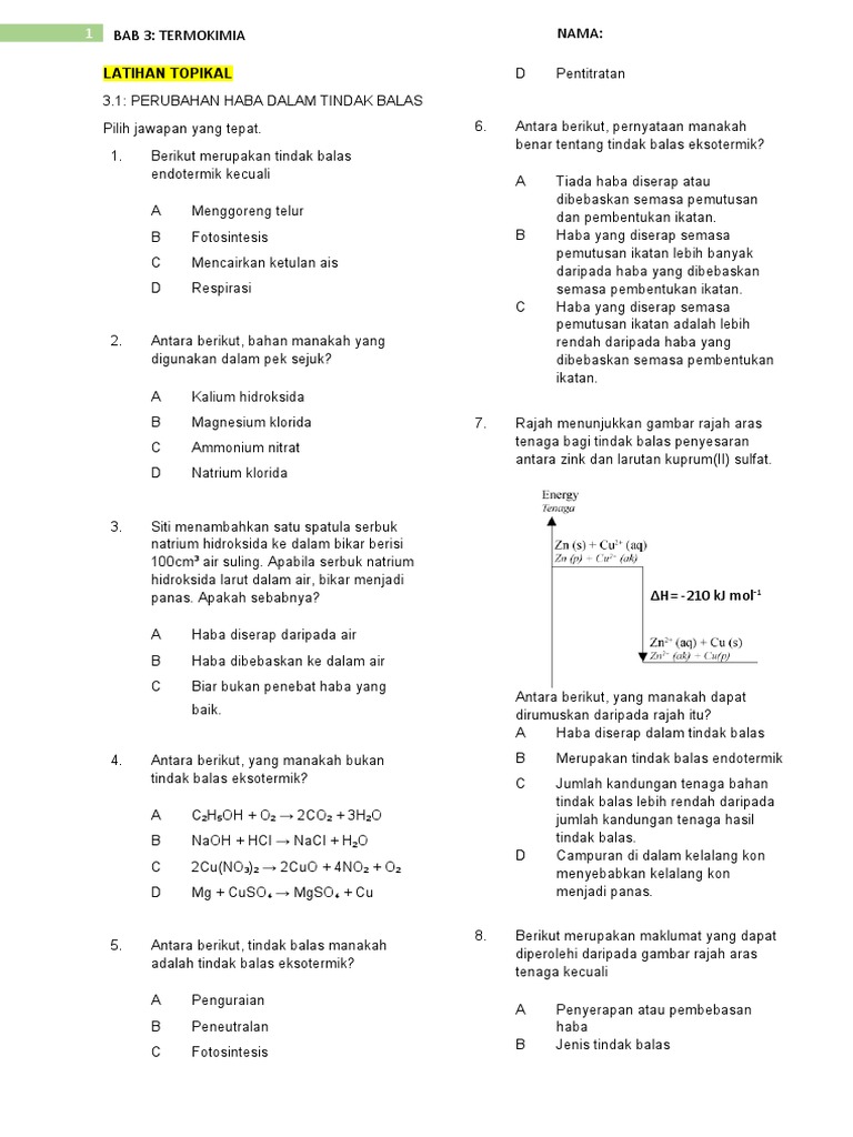 Latihan Topikal 3.1 Objektif | PDF