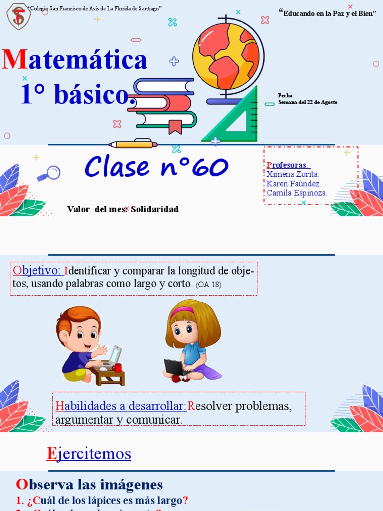 Comparación de Longitudes en 1° Básico | PDF | Longitud | Lápiz