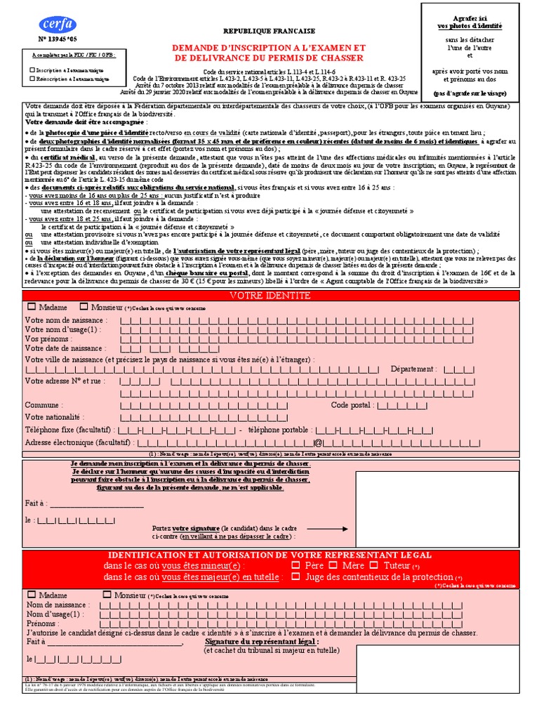 Cerfa 13945-05 | PDF