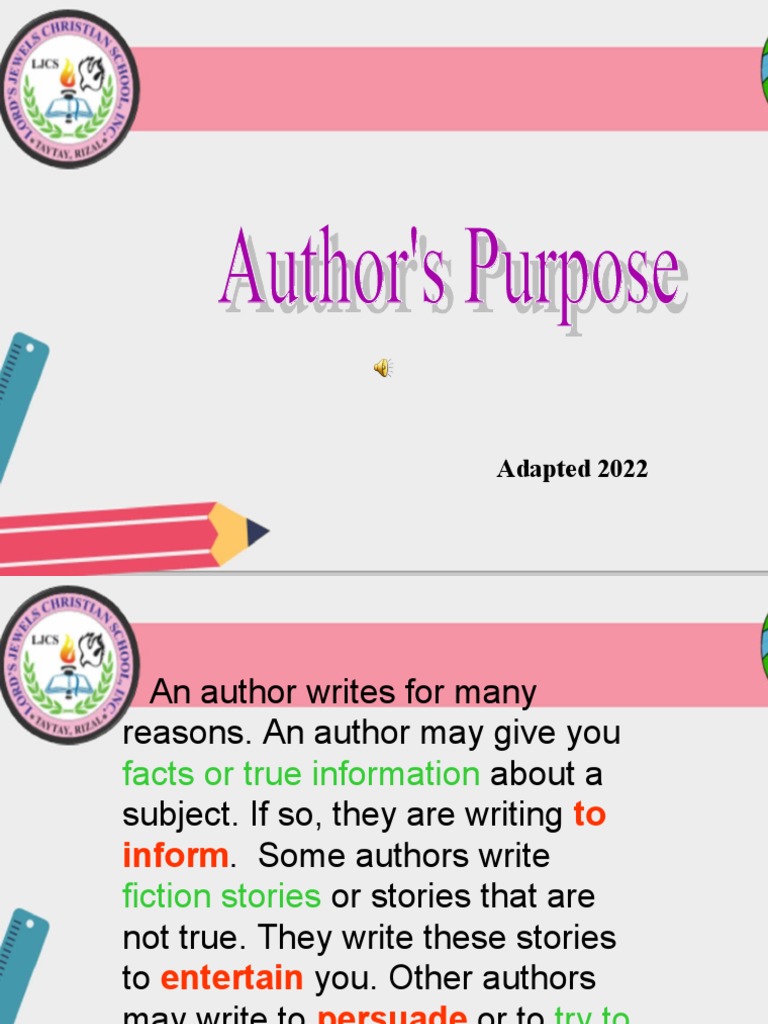 Teaching Authors Purpose Quiz | PDF | Giant Panda