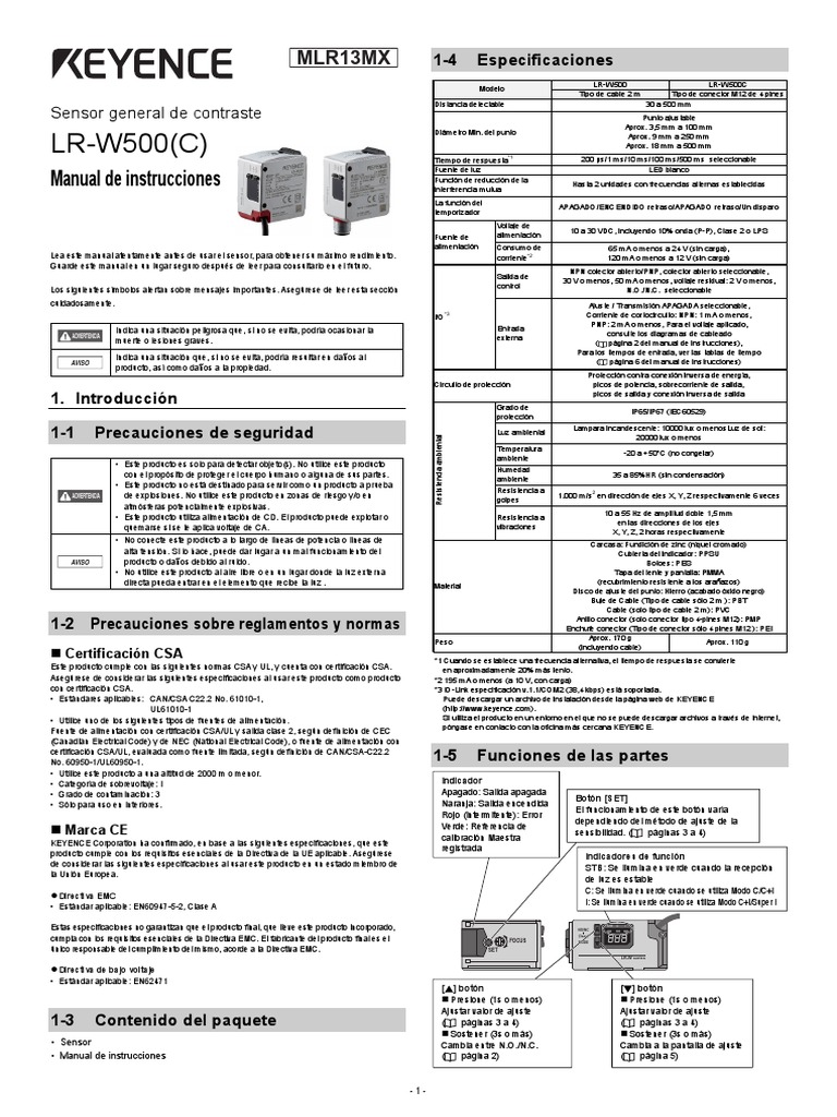 LR-W500 (C) : Manual de Instrucciones | PDF | Calibración | Resistencia ...
