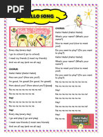 Comptine en Anglais The Hello Song Carolyn Graham | PDF