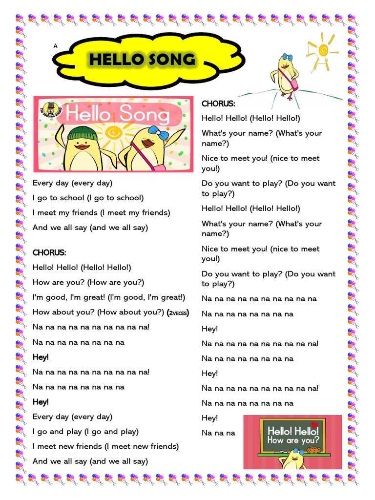 Hello Song | PDF | Art