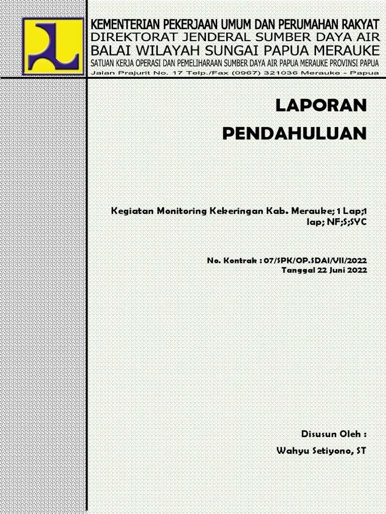 Lap. Pendahuluan Monitoring Kekeringan Rev. 1 | PDF
