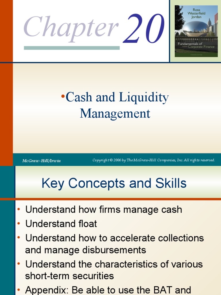 Chapter - 20 Cash and Liquidity Management | PDF | Float (Money Supply) | Cheque