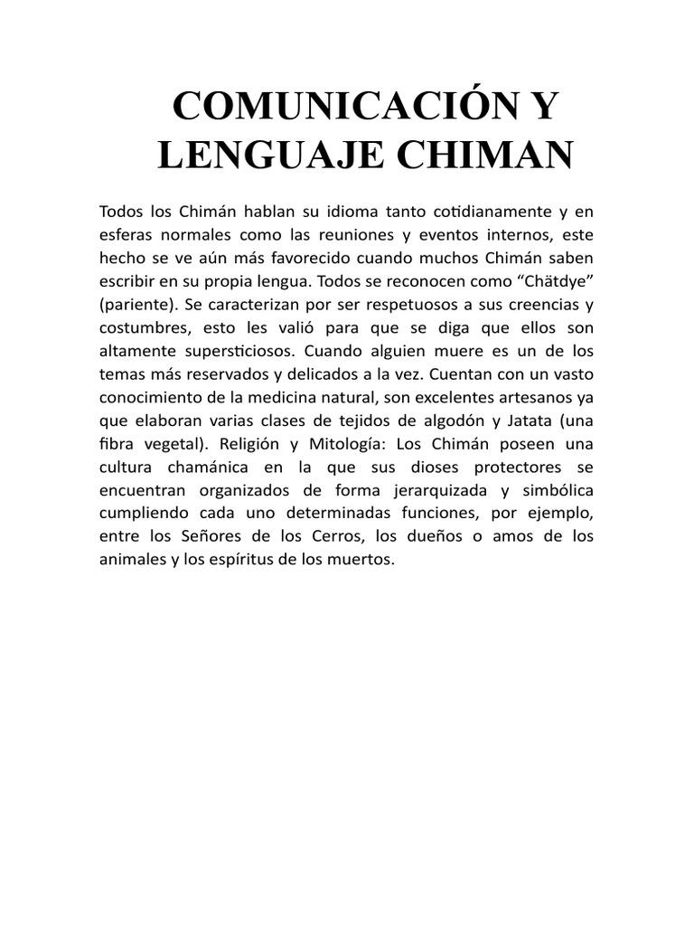 Los Chimanes | PDF | Religión y espiritualidad