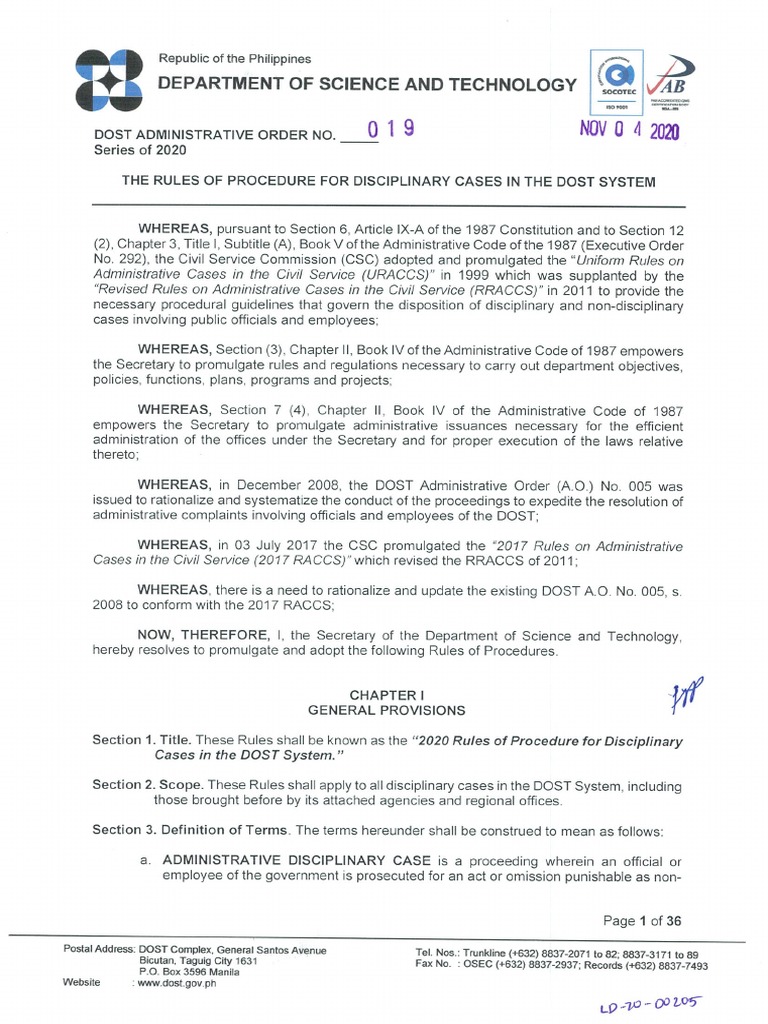 Rules Disciplinary Cases | PDF