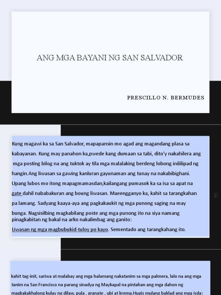 Ang Mga Bayani NG San Salvador | PDF