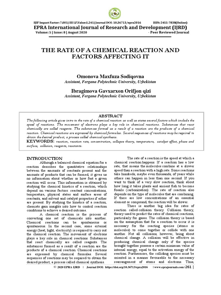 1126pm - 47.epra Journals 5023 | Download Free PDF | Reaction Rate ...