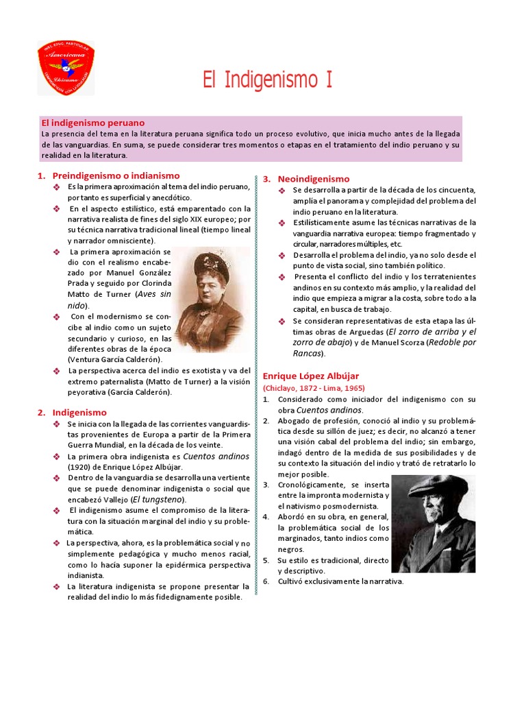 El indigenismo peruano: Etapas y obras clave | PDF