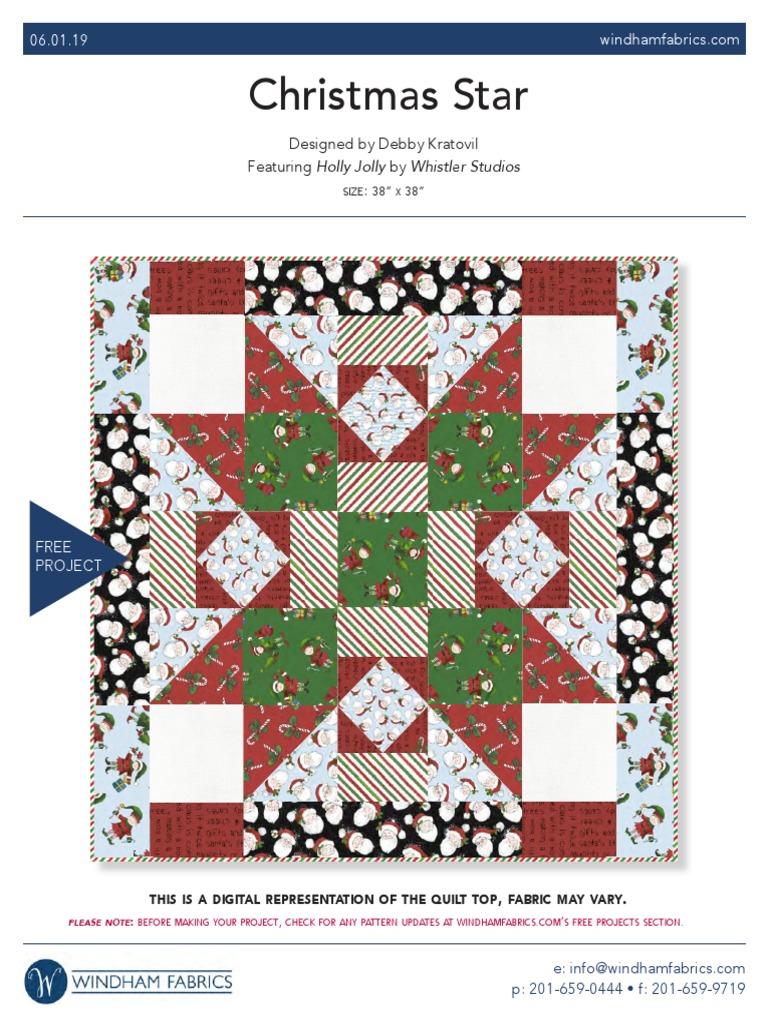 Christmas Star Quilt Pattern | PDF | Quilt | Sewing