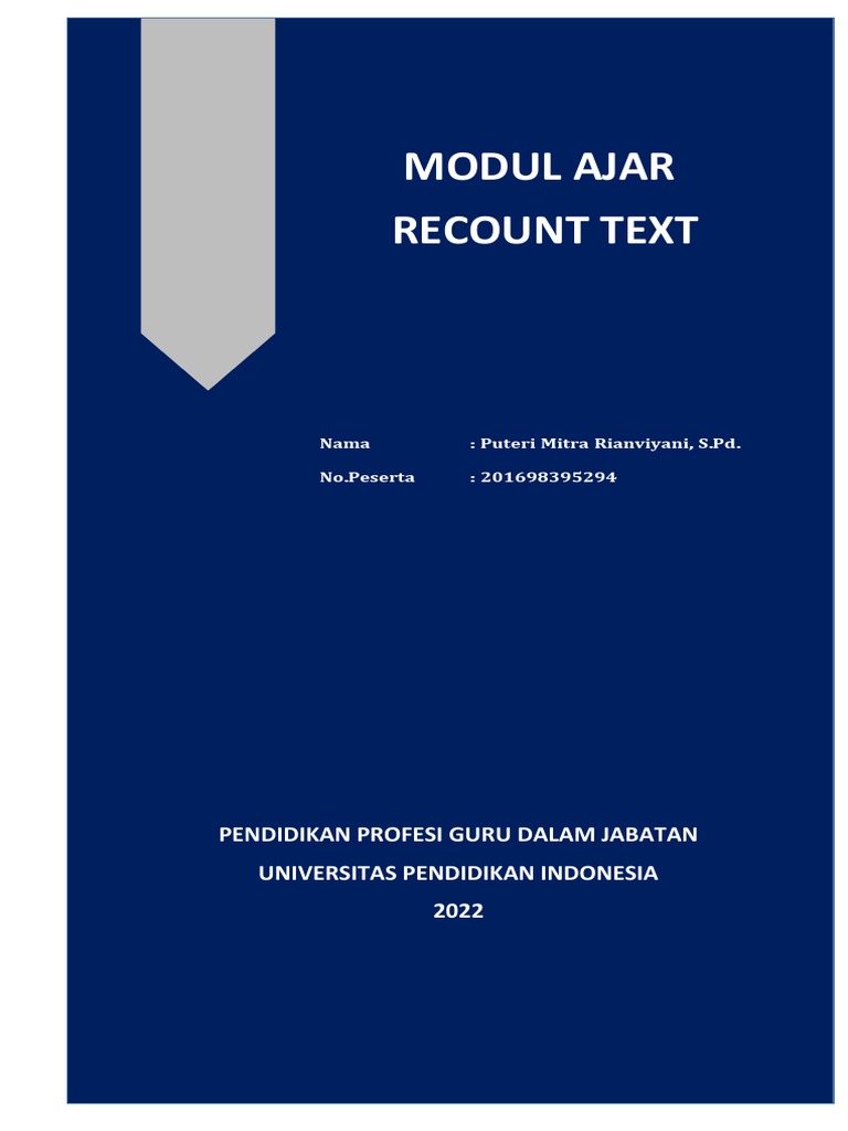 Modul Ajar Recount Text Siklus 2 Pertemuan Ketiga (Puteri Mitra Rianviyani, S.PD.) | PDF