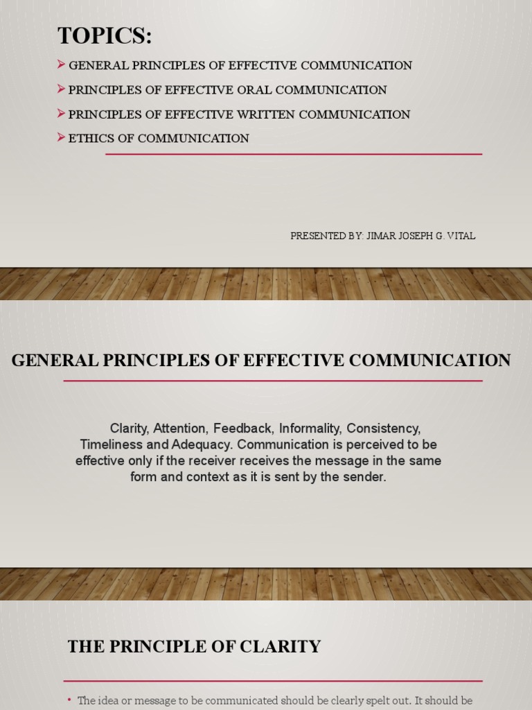 Principles of Effective Communication | PDF | Communication | Conversation